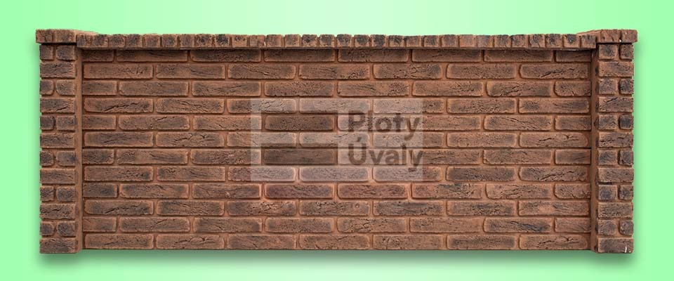 Betonový sloupek Cihla hnědá, rohový, od 120 cm – Ploty Úvaly